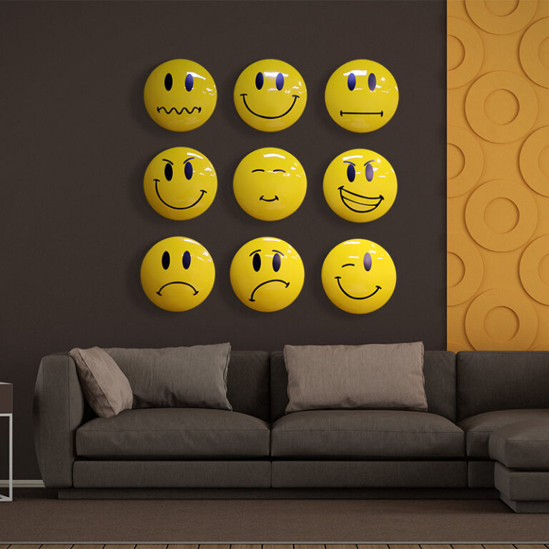 Emoji Faces Wall Decor - Set of 9 - Heinimex PH